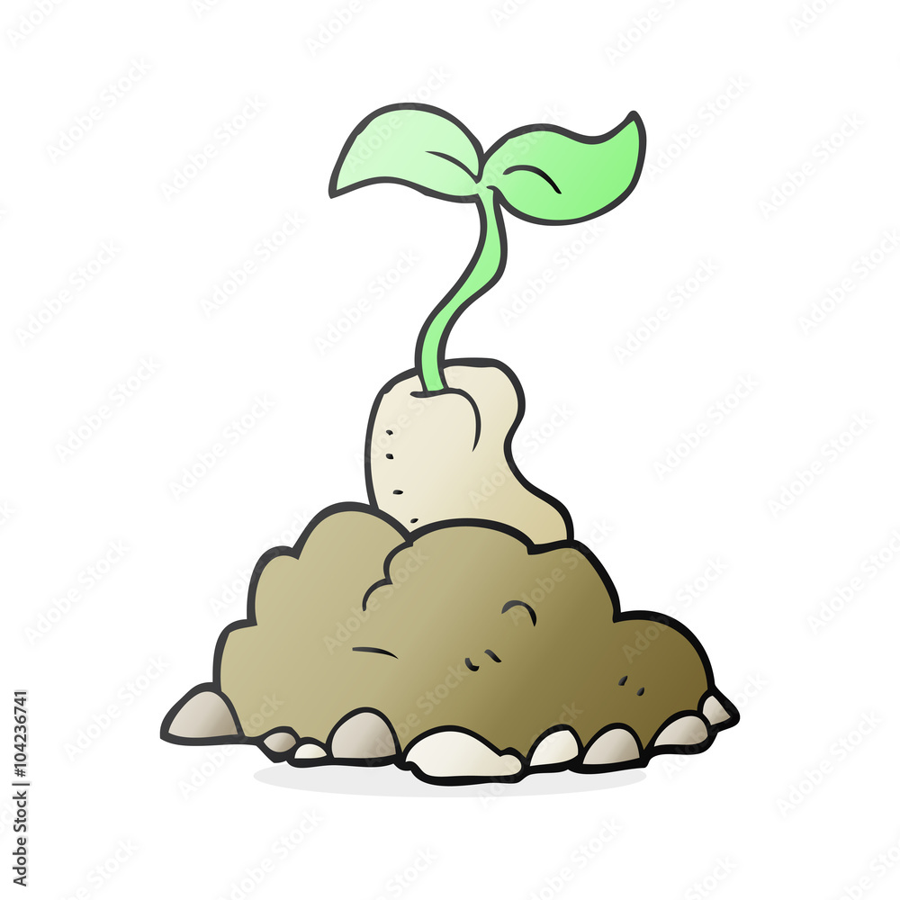 cartoon sprouting seed Stock Vector | Adobe Stock