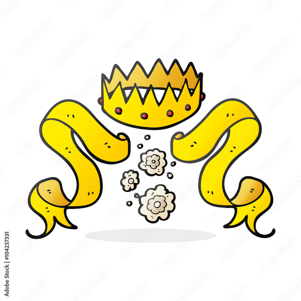 cartoon crown and scroll Stock Vector | Adobe Stock