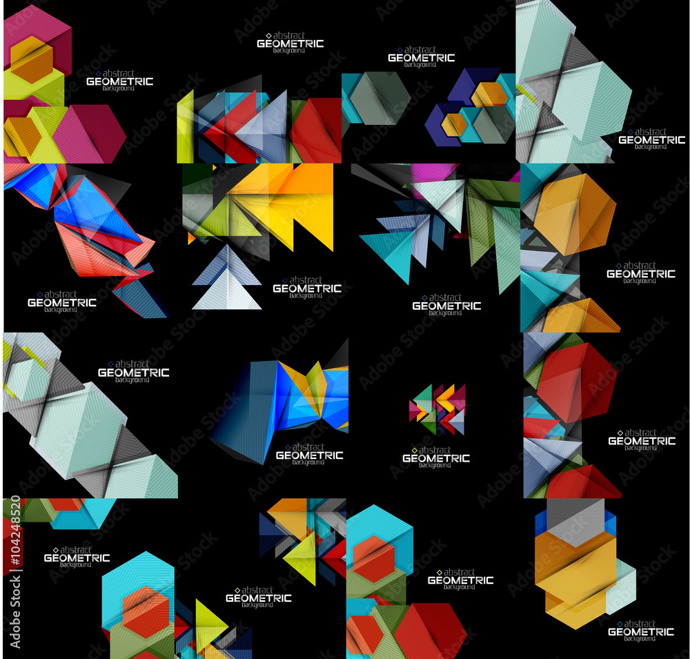 Collection of geometric banners Stock Vector | Adobe Stock