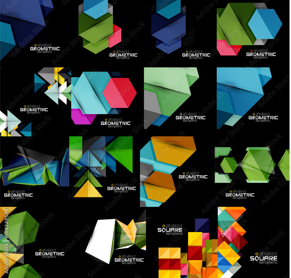 Collection of geometric banners Stock Vector | Adobe Stock