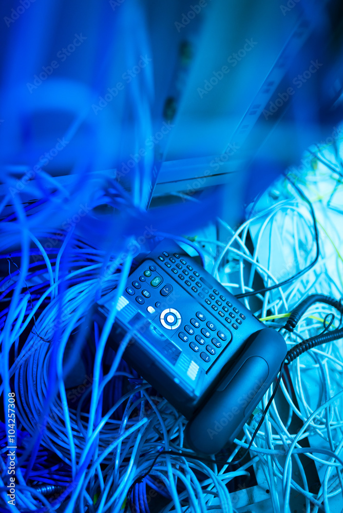 IP phone in network room Stock Photo | Adobe Stock
