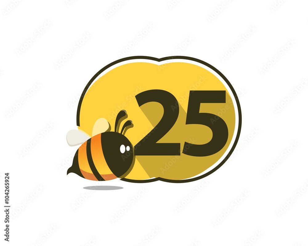 25 Number Natural Cute Bee Stock Vector | Adobe Stock