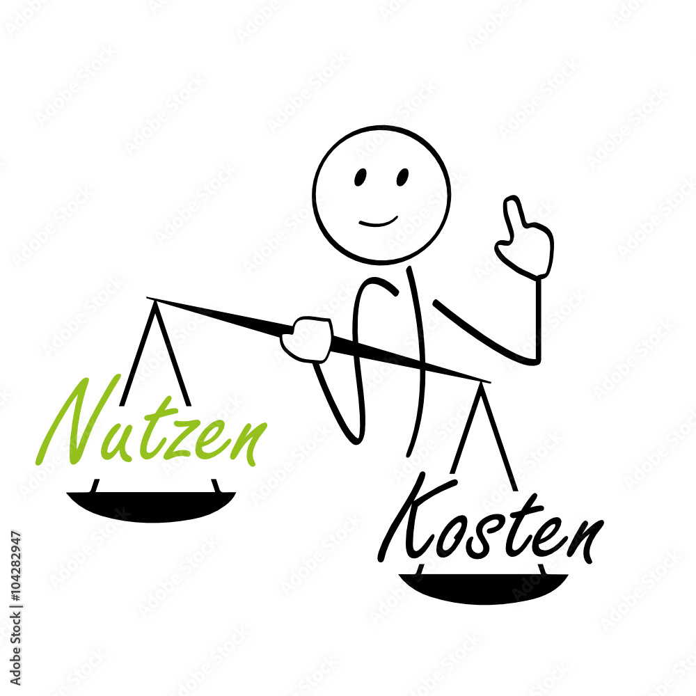 kosten und nutzen Stock-Vektorgrafik | Adobe Stock