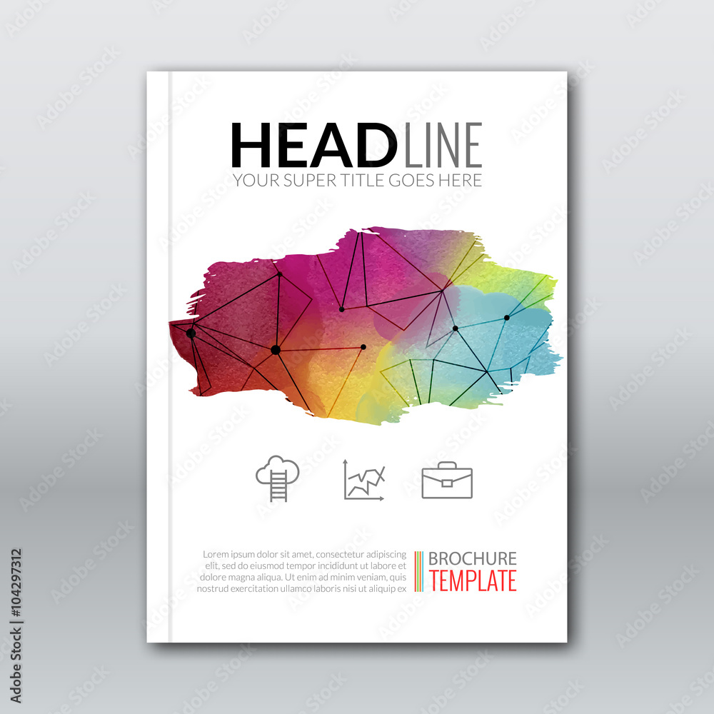 Business brochure report design template. Vector flyer layout, colorful ...