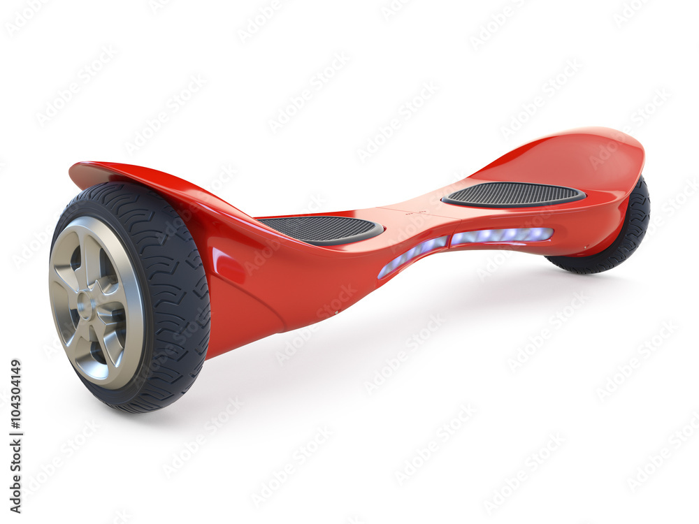 Red color hoverboard isolated on white Stock Illustration | Adobe Stock