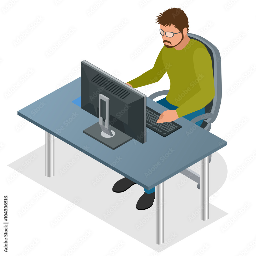 Developer Using Laptop Computer Web Development Concept Web Programming Concept Programming