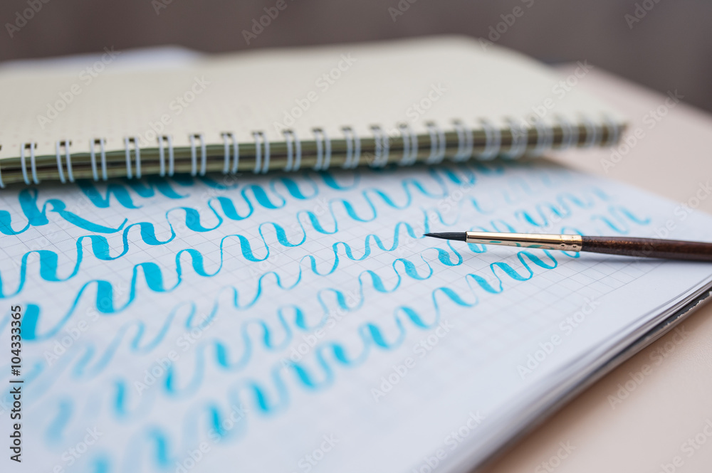 Hand drawn lettering background. Lettering brush calligraphy on paper ...