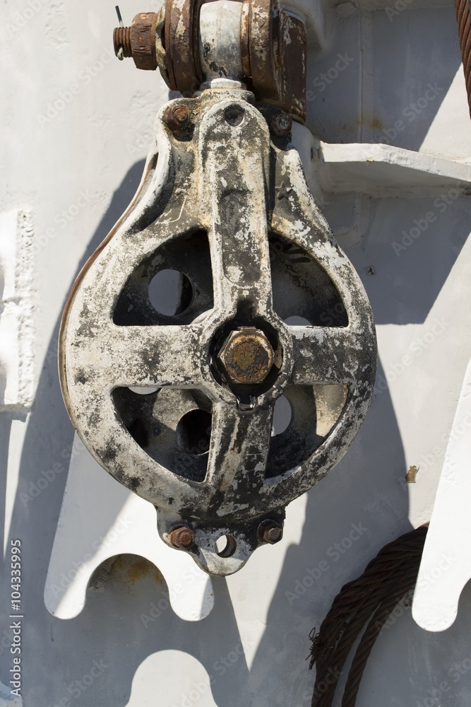 Winch on ship deck for loading cargo Stock Photo | Adobe Stock