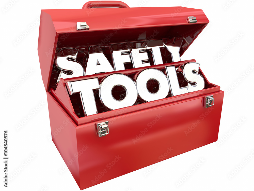 Safety Tools Prevent Injury Accident Security Toolbox Words Stock ...