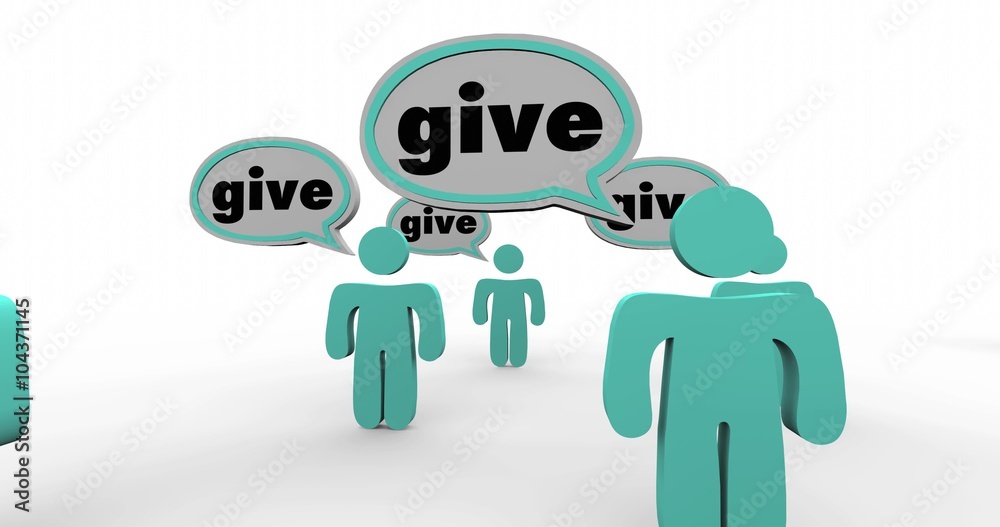 Give Generous People Sharing Donate Contribute Speech Bubbles Stock ...