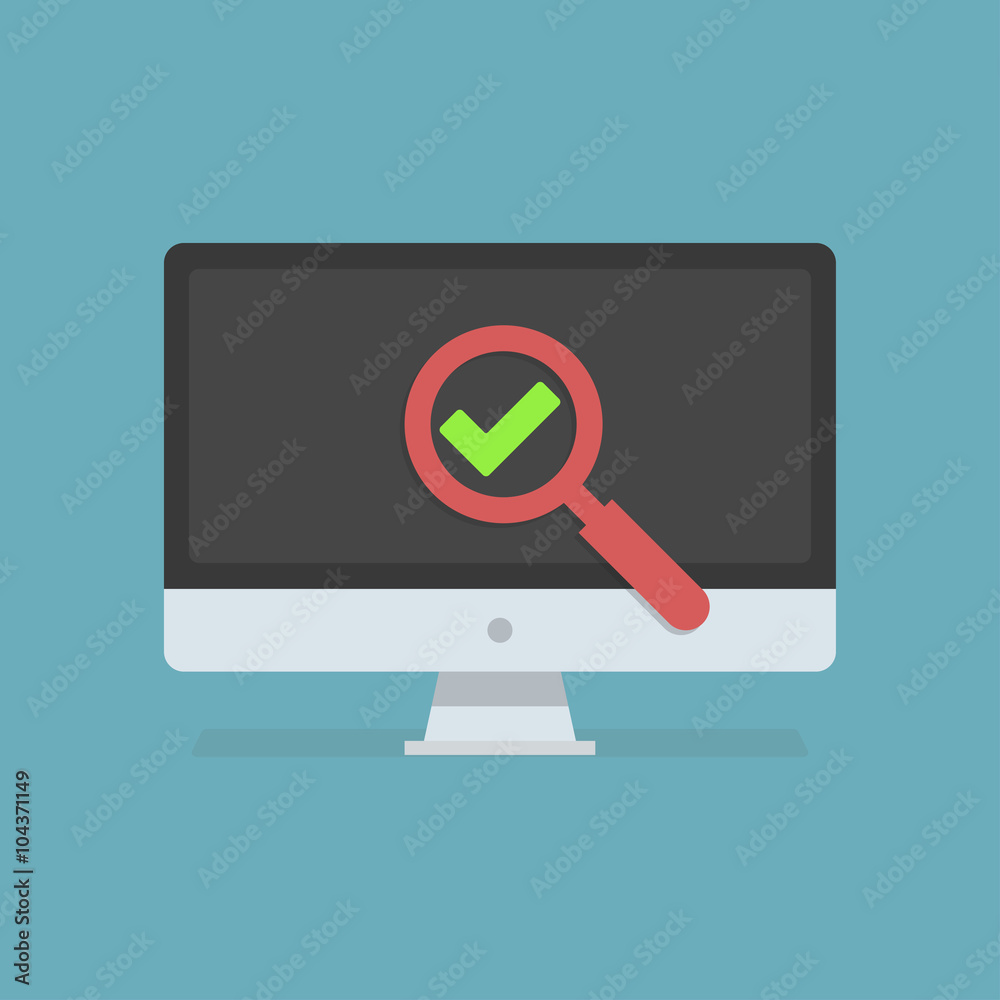 Software testing flat icon. Software testing vector illustration. Flat ...