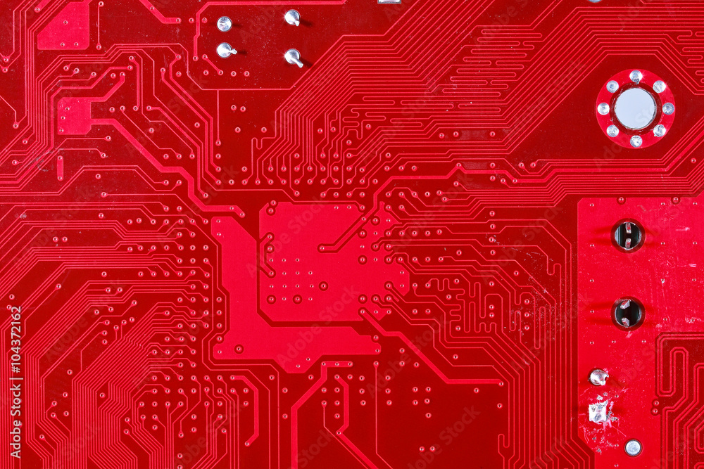Red circuit board texture background of computer motherboard Stock ...