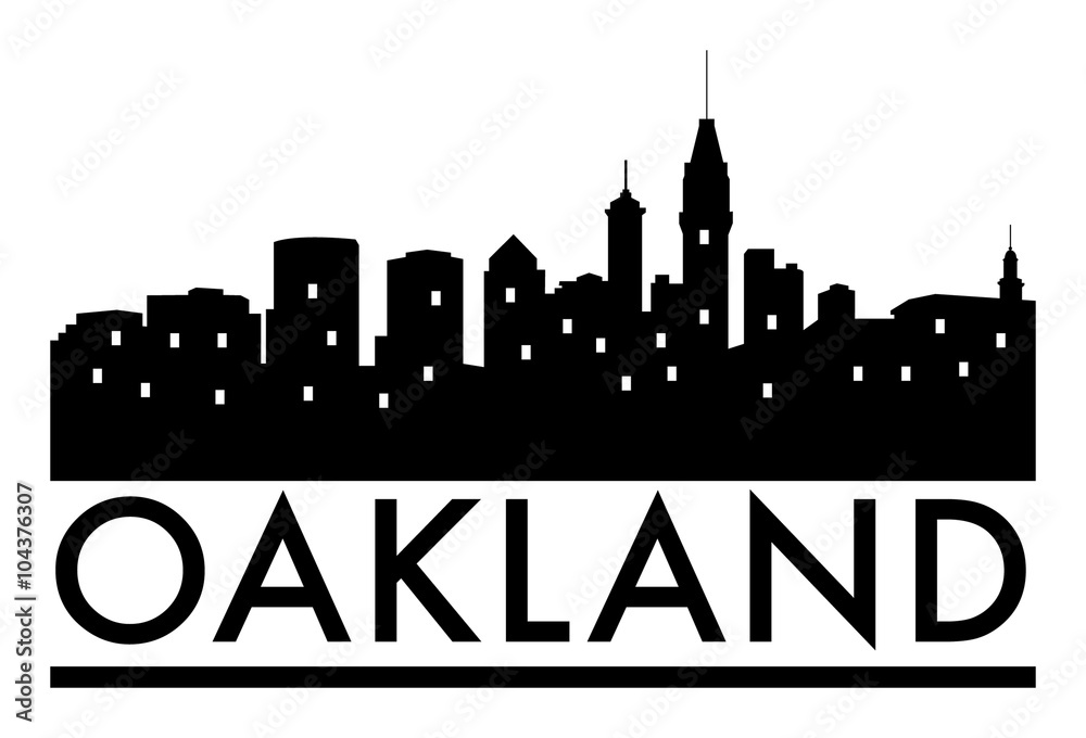 Abstract skyline Oakland, with various landmarks Stock Vector | Adobe Stock