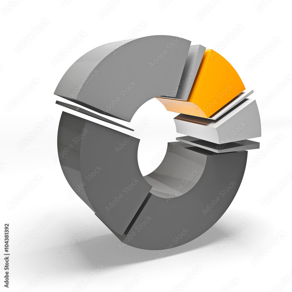 Infographic pie graph 3D isolated on white background. 3d future ...