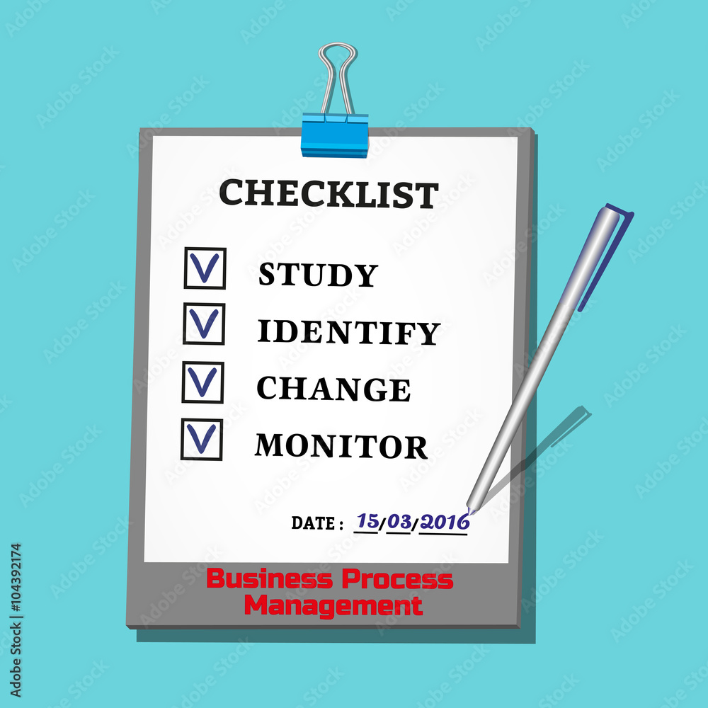 Business Typography Concept Business Process Management. Flat identity ...