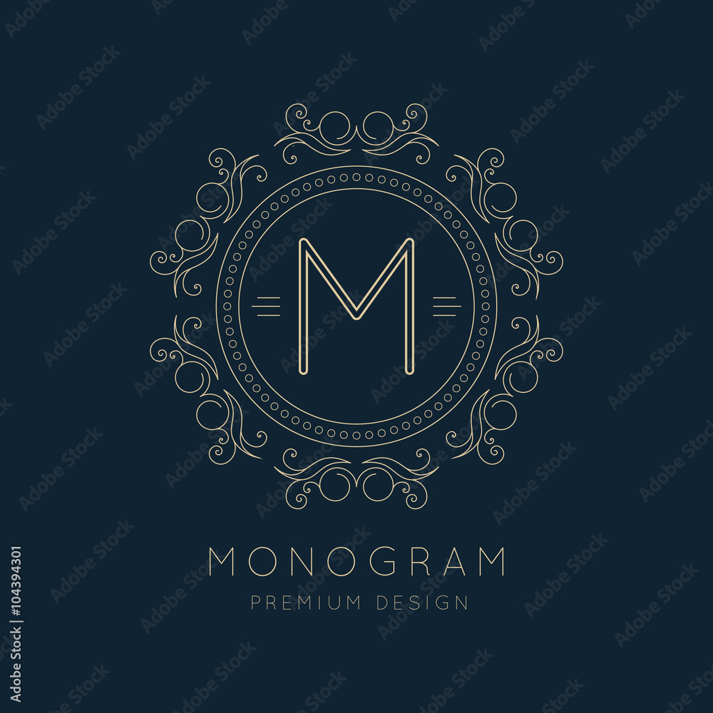 Simple and graceful monogram design template, Elegant lineart logo ...