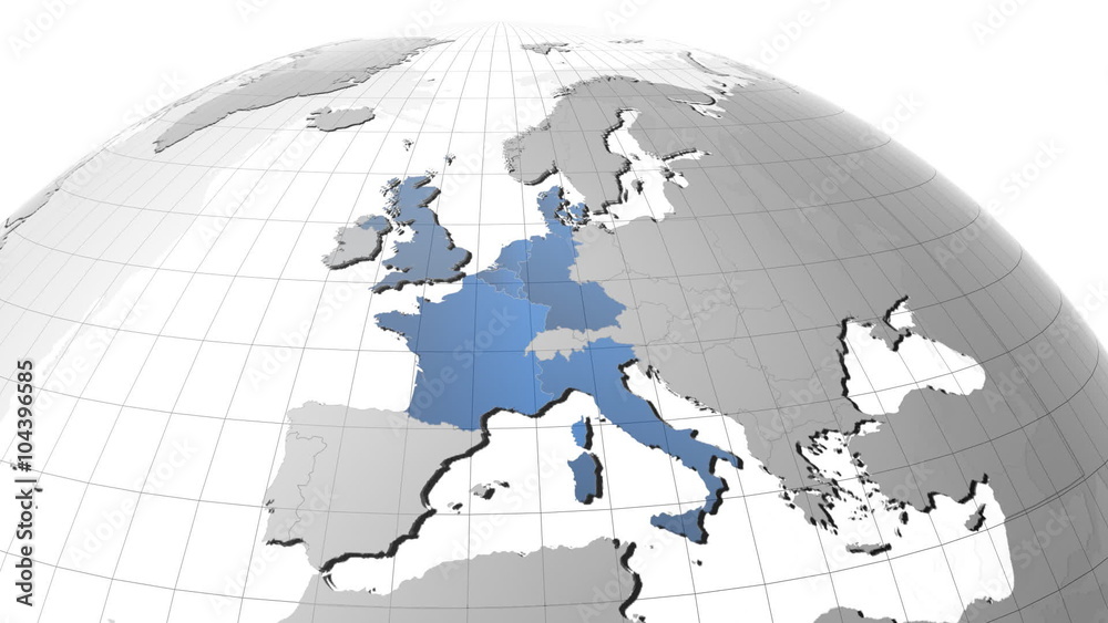 European Union expansion, very detailed texture map, political borders ...
