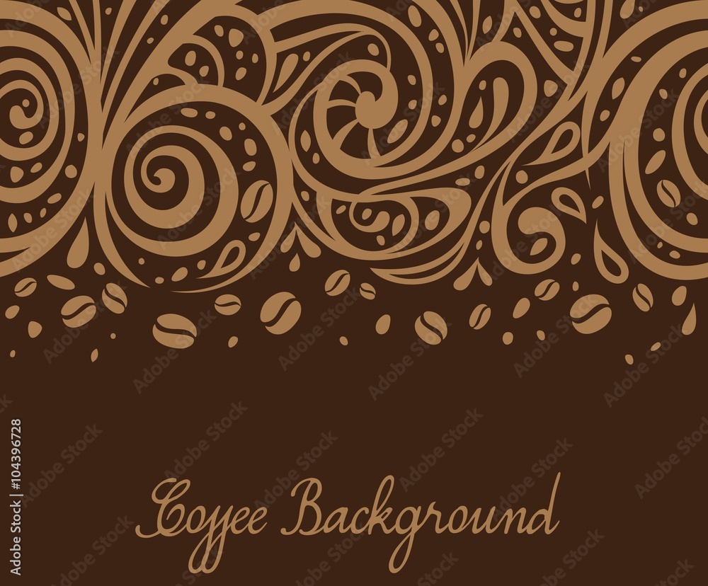 coffee background, vector illustration Stock Vector | Adobe Stock