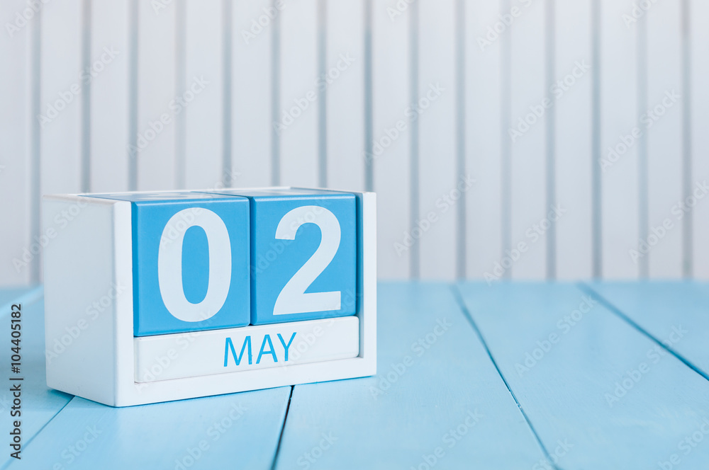 May 2nd. Image of may 2 wooden color calendar on white background ...