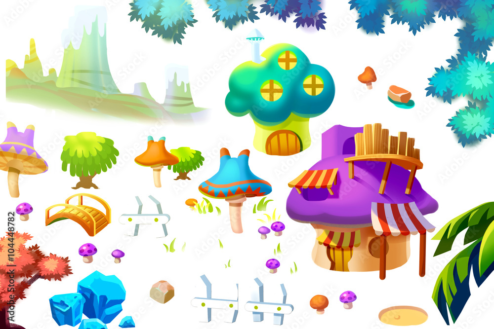 Creative Illustration and Innovative Art: Nature and Building Cartoon ...