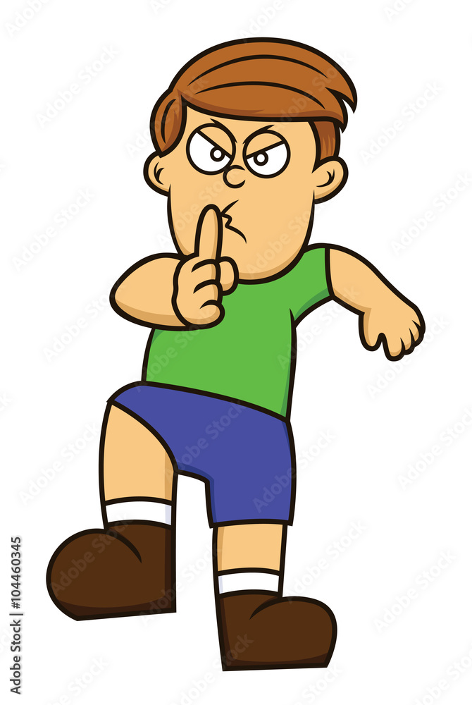 Finger Over Mouth Cartoon