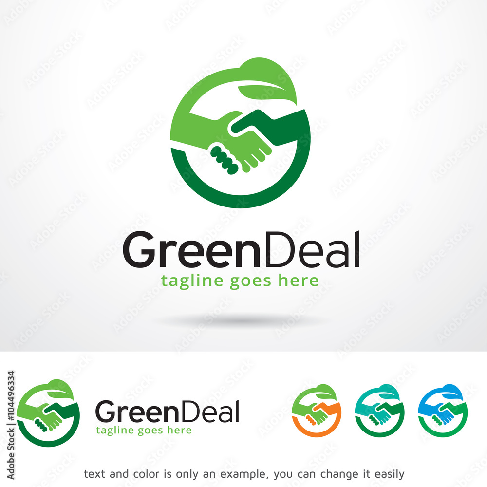 Green Deal Logo Template Design Vector Stock Vector | Adobe Stock