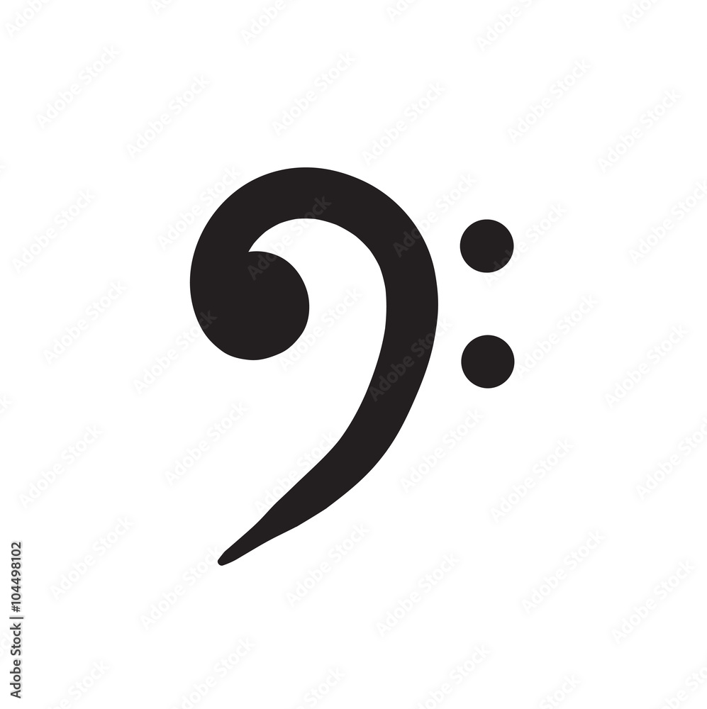 Trebble clef bass key icon hand drawn vector set icon illustrati Stock ...