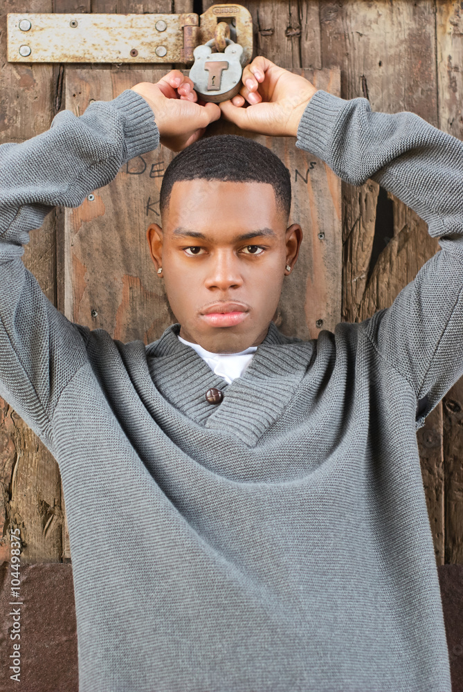 Handsome mixed african race man dressed with smart and casual clothes ...