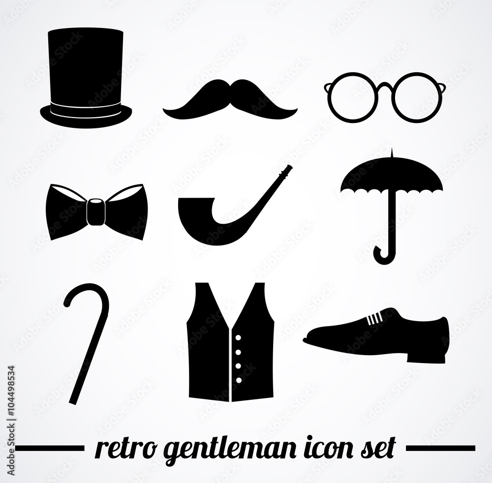 Gentleman vector icon set. Stock Vector | Adobe Stock