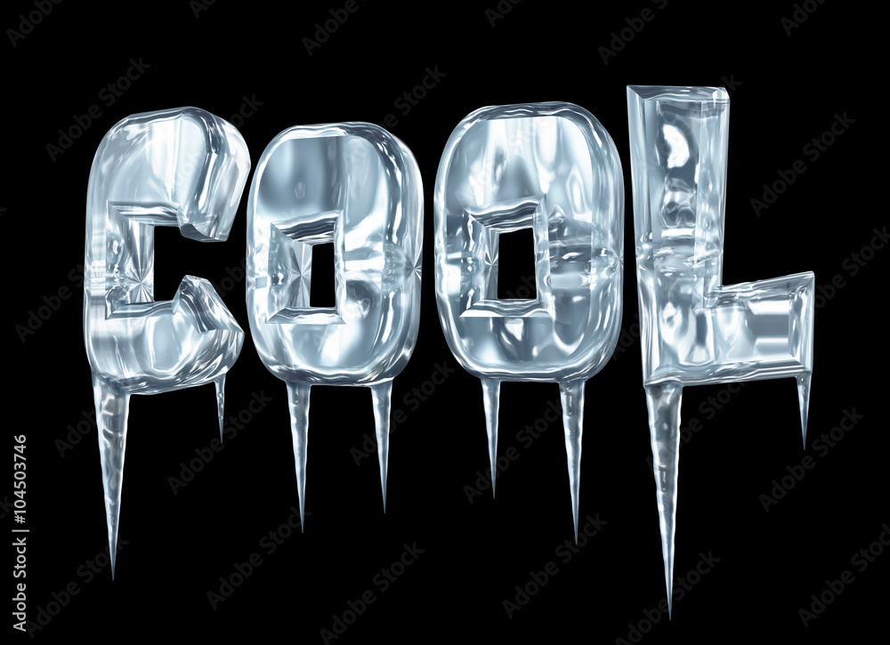 Icy COOL sign with icicles on black Stock Illustration | Adobe Stock