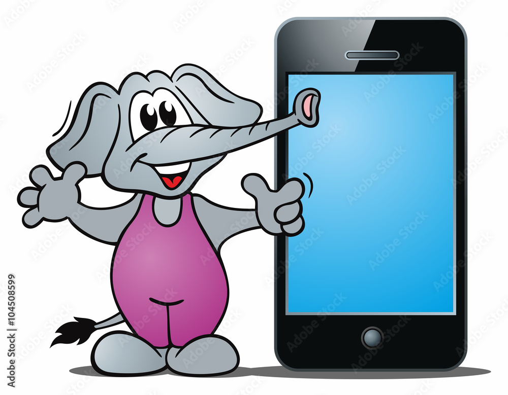 Elephant Smartphone Stock-Illustration | Adobe Stock