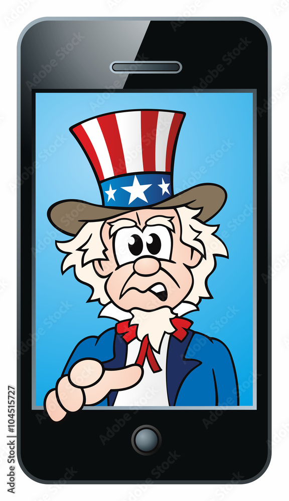 Uncle Sam Smartphone Stock Illustration | Adobe Stock