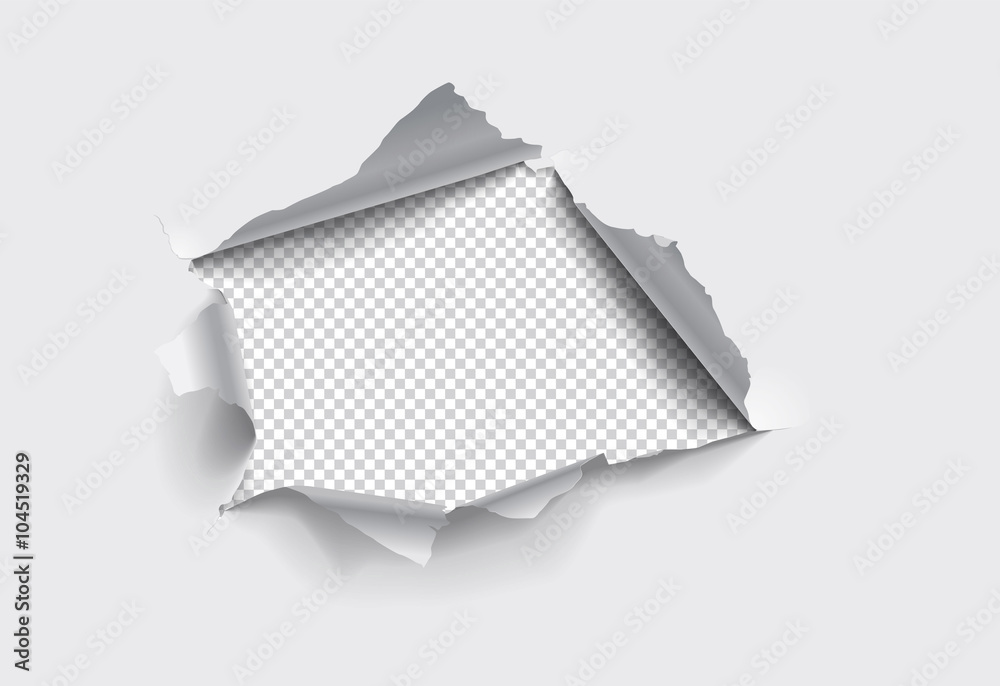 Hole in paper Stock Vector | Adobe Stock