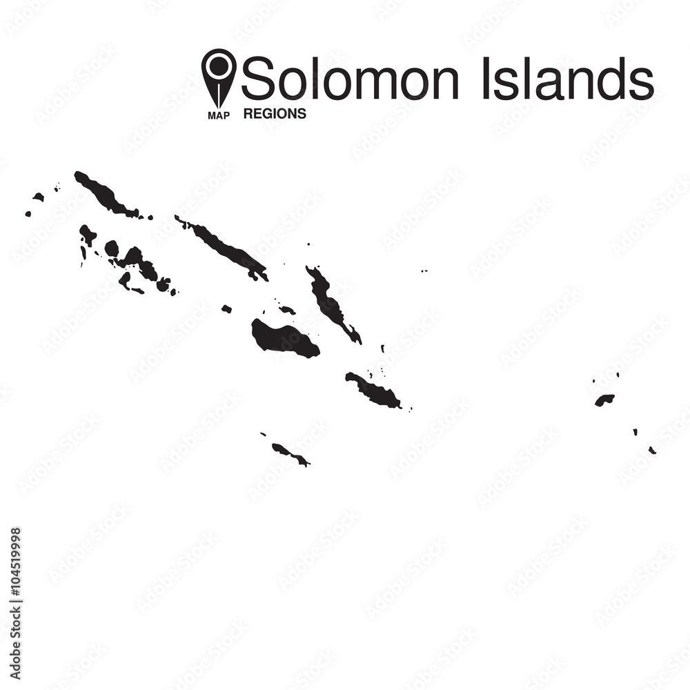 Poster Solomon Islands map regions – Wall Art | UkPosters