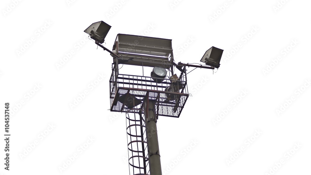 spotlight light watchtower on sky background Stock Video | Adobe Stock