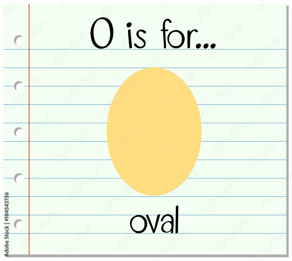Flashcard letter O is for oval Stock Vector | Adobe Stock