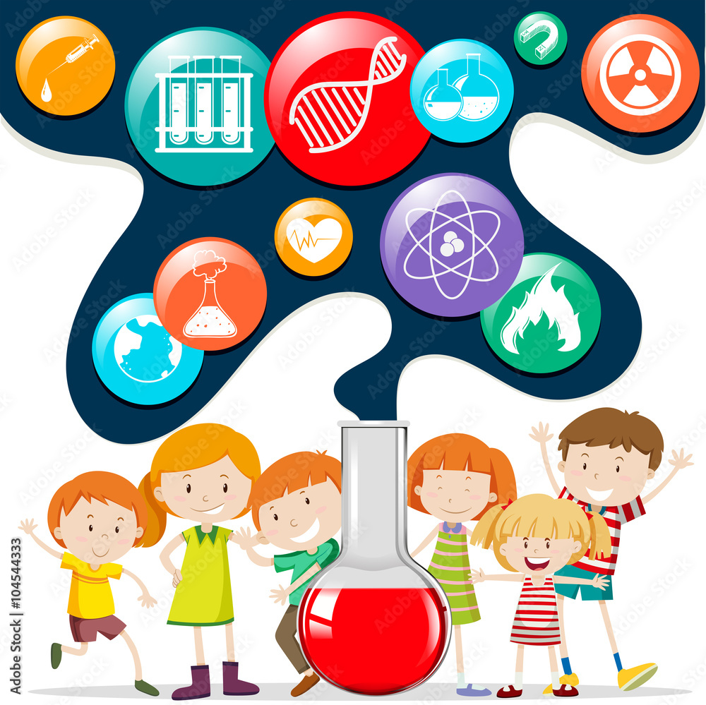 Children and science symbols Stock Vector | Adobe Stock