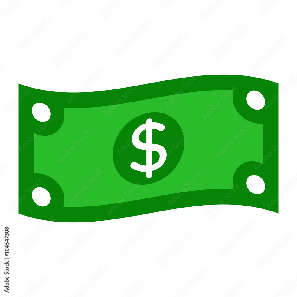 Dollar Bill Paper Currency Buck vector icon Stock Vector | Adobe Stock