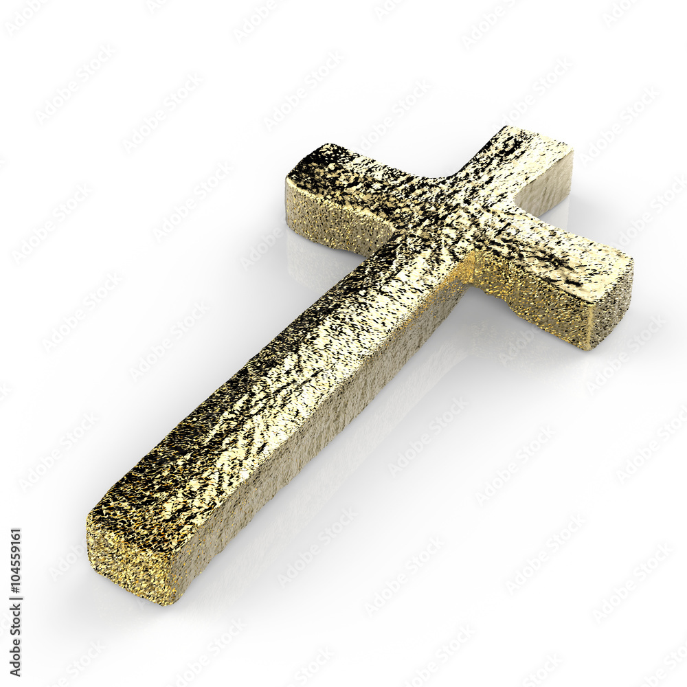 gold cross on white background Stock Illustration | Adobe Stock