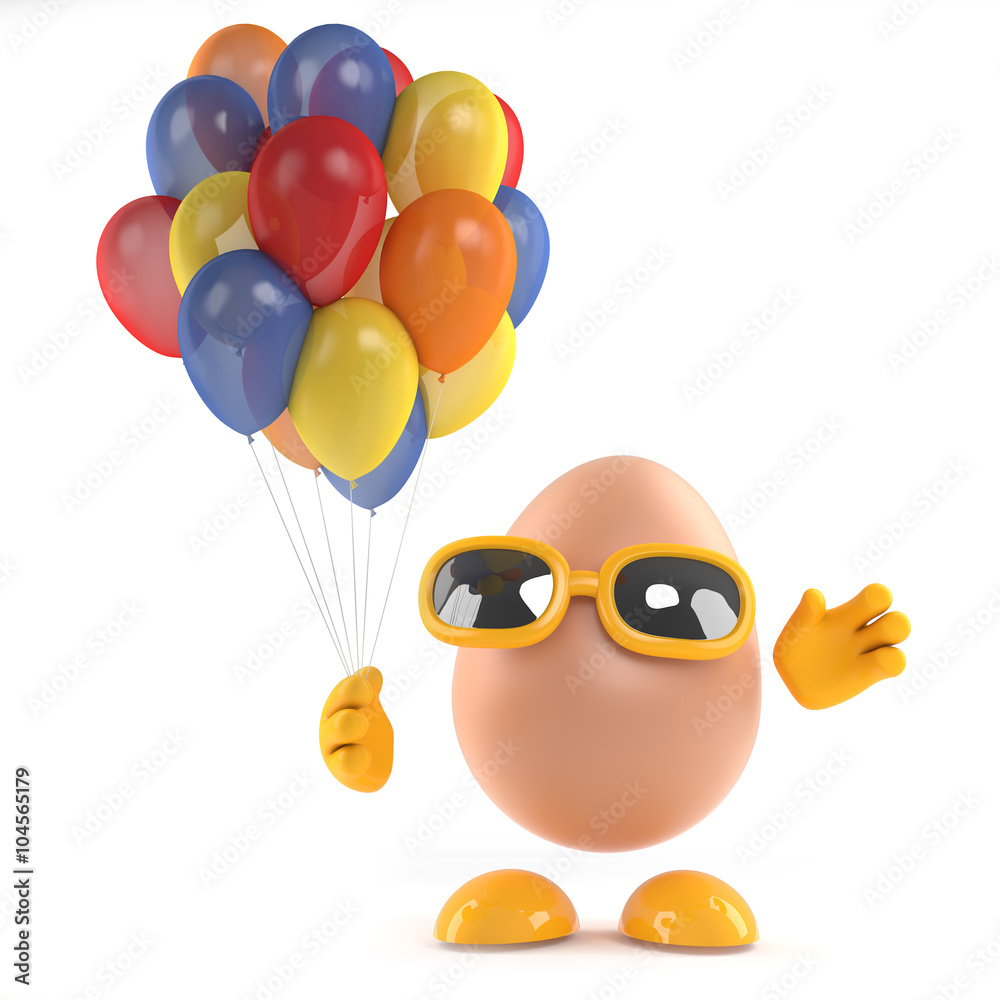 3d Egg has some beatiful colored balloons Stock Illustration | Adobe Stock
