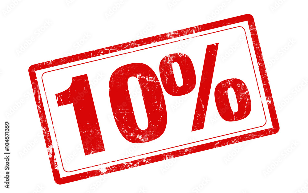 10% OFF red stamp text on white background Stock-Illustration | Adobe Stock