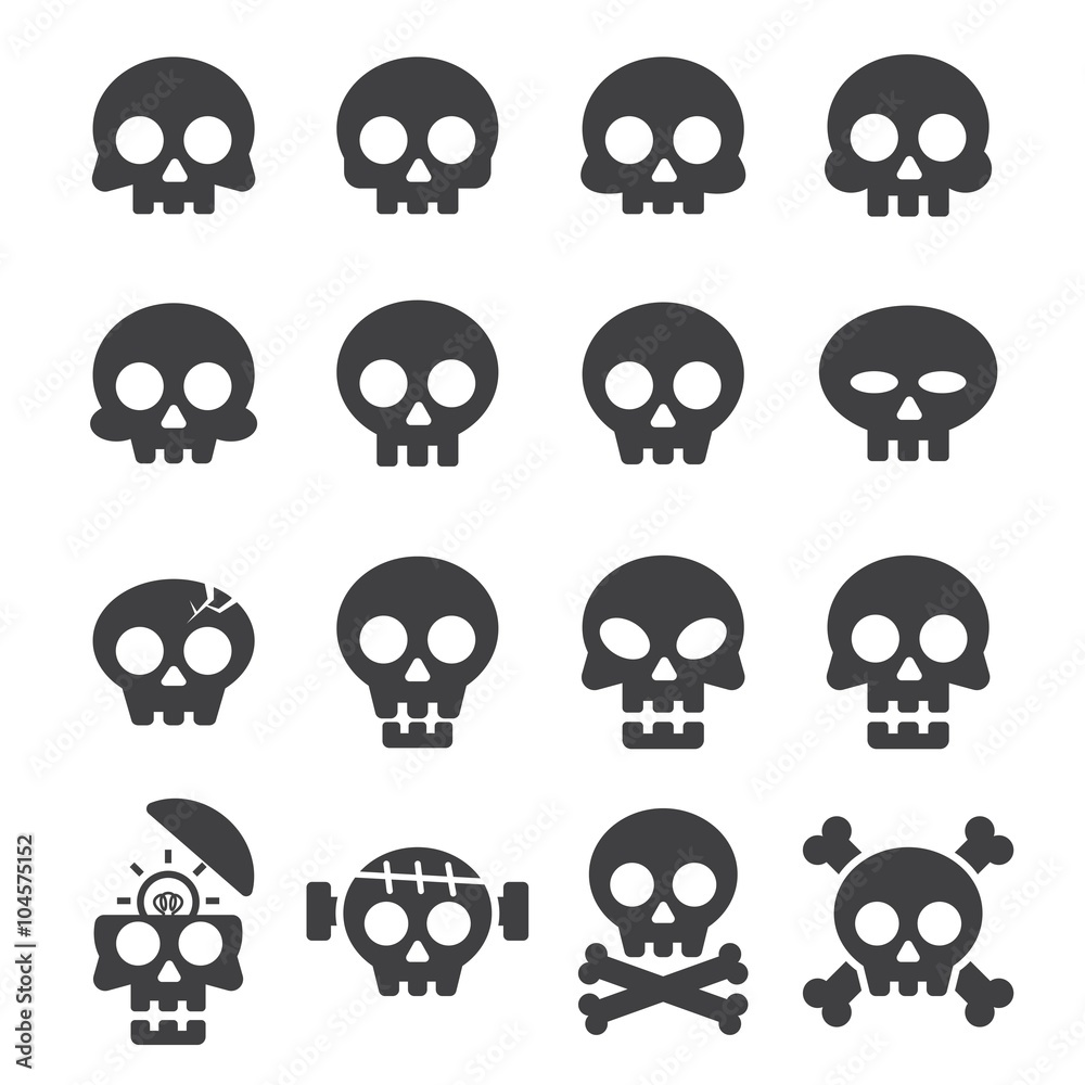 skull icon set Stock Vector | Adobe Stock