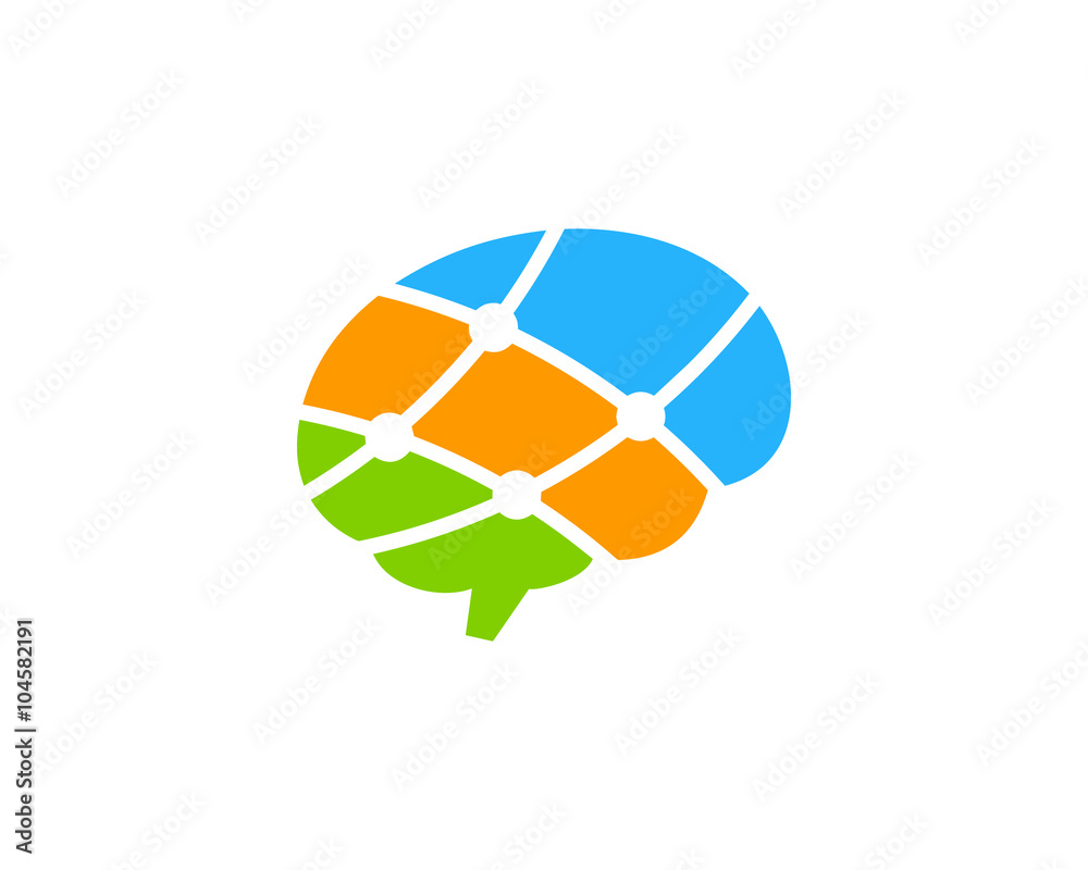 Brain Network Logo Design Template Stock Vector | Adobe Stock