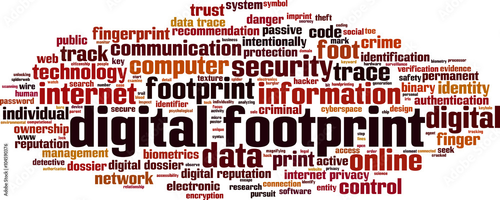 Digital footprint word cloud concept. Vector illustration Stock Vector ...