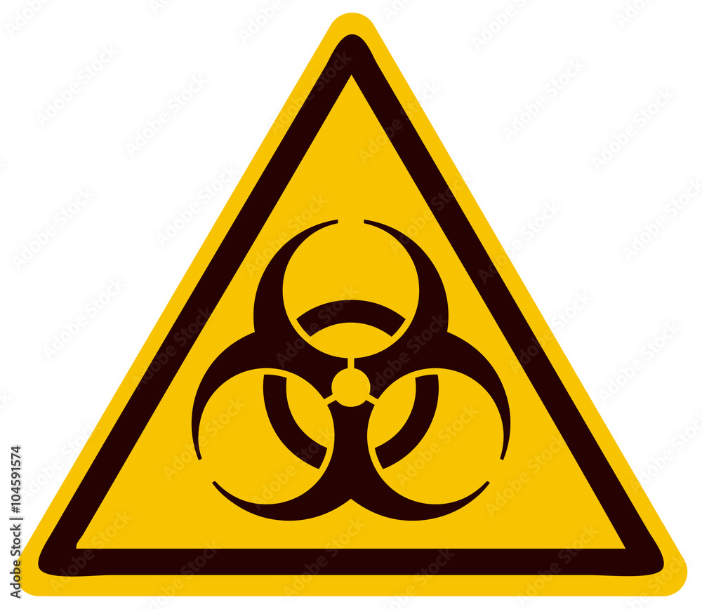 Biohazard Triangle Sign, Vector Illustration. Stock Vector | Adobe Stock