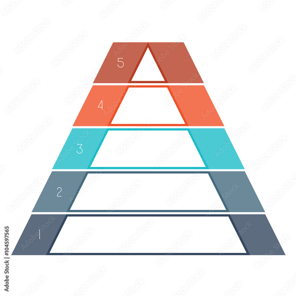 Numbered template Infographics pyramid, text area 5 positions Stock ...