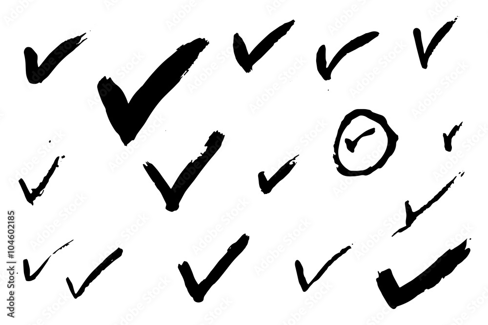 Check Marks - Hand Painted Marks Stock Vector | Adobe Stock