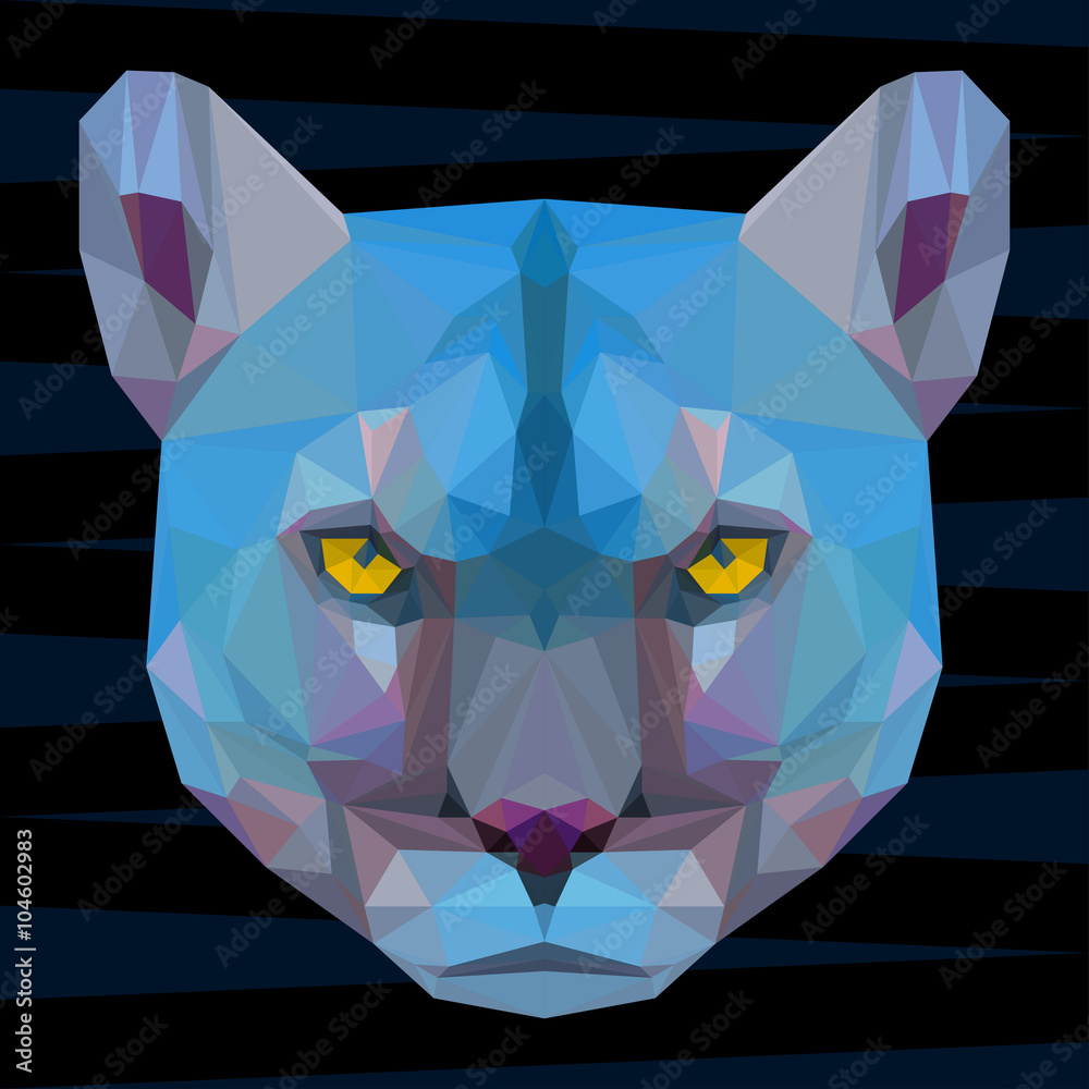 Abstract colored futuristic polygonal geometric puma Stock Vector ...