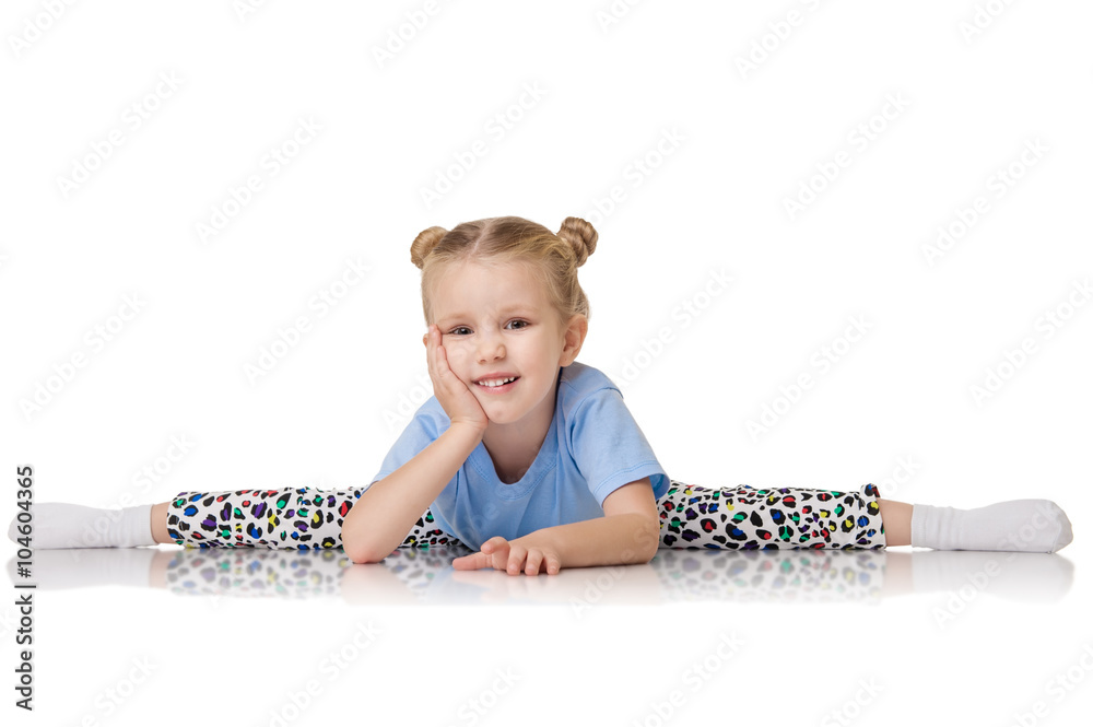 Little girl sitting on the splits Stock Photo | Adobe Stock
