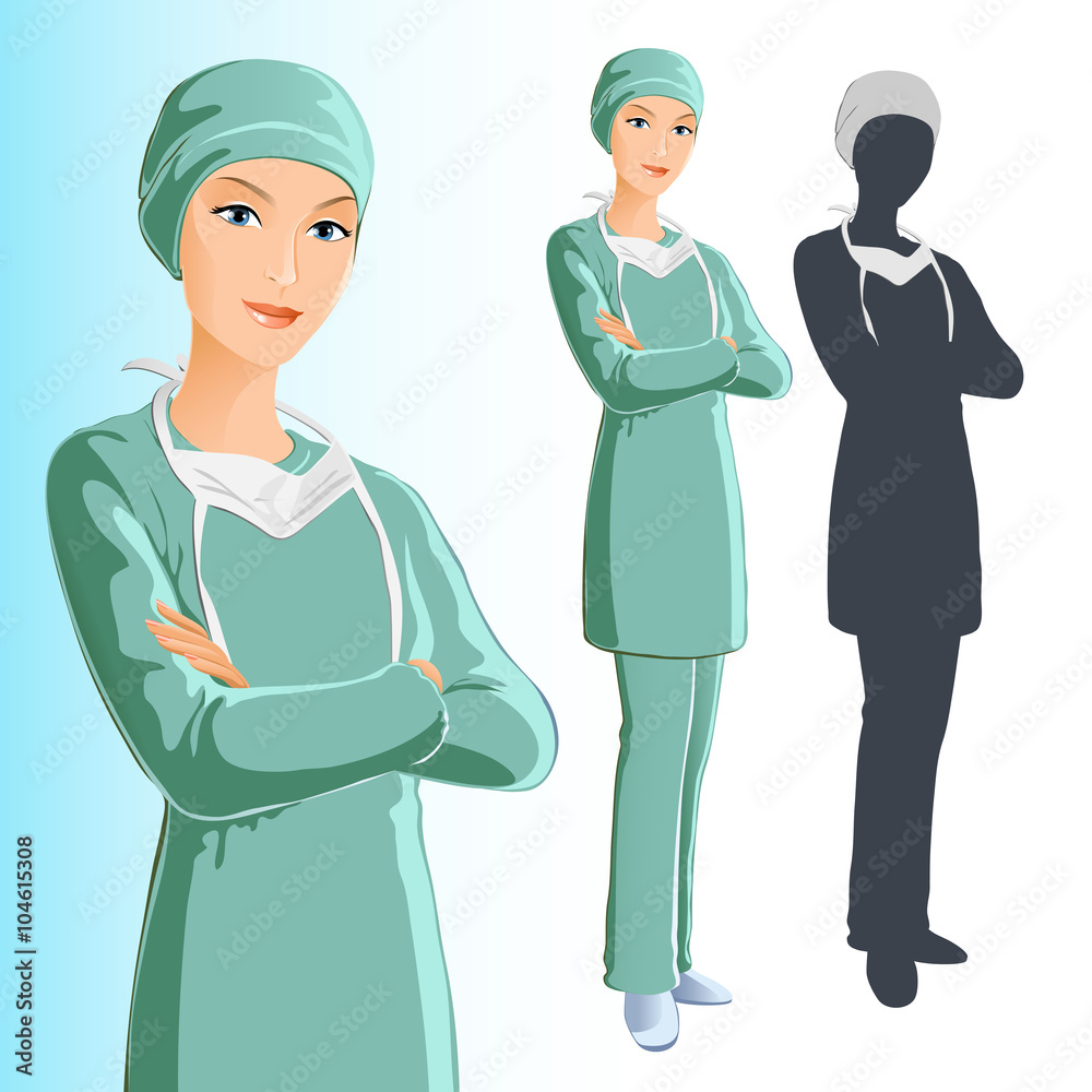 Surgeon (Woman) Stock Vector | Adobe Stock